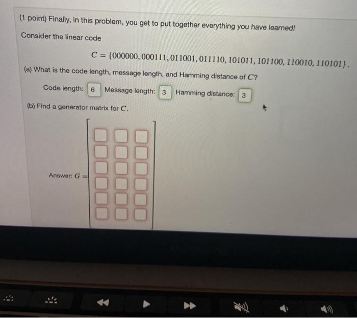 Solved (1 point) Finally, in this problem, you get to put | Chegg.com
