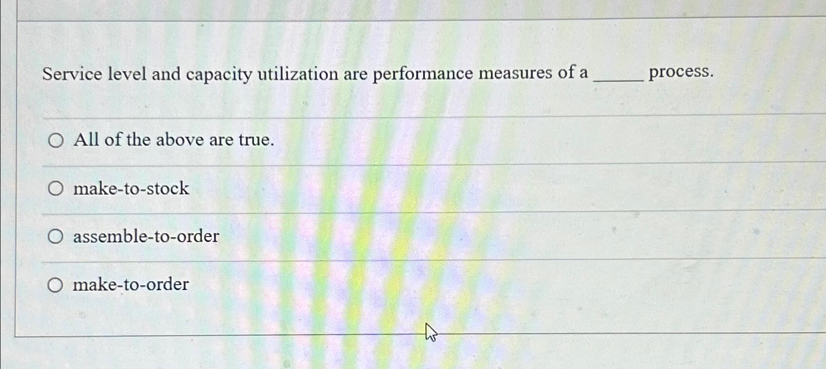 Solved Service level and capacity utilization are | Chegg.com