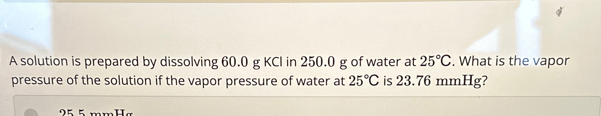 A solution is prepared by dissolving 60.0gKCl ﻿in | Chegg.com