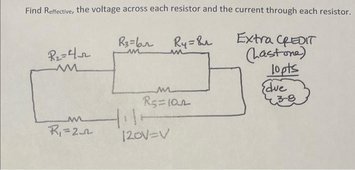 Solved Find Reffective, the voltage across each resistor and | Chegg.com