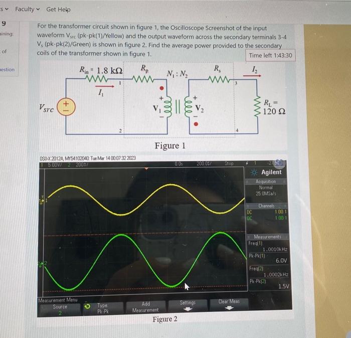 Solved For the transformer circuit shown in figure 1, the | Chegg.com