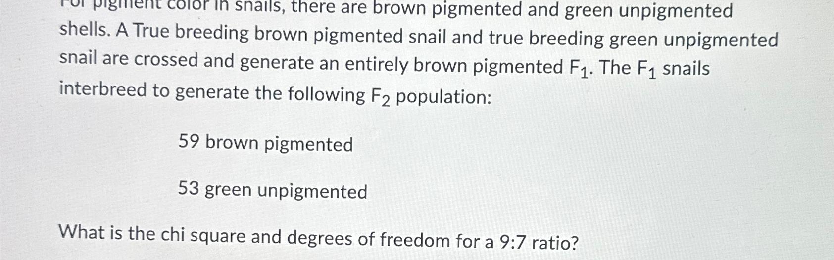 Solved shells. A True breeding brown pigmented snail and | Chegg.com