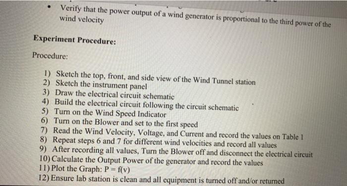 Solved Lab 1: Wind Turbine Generator Objective: To explore | Chegg.com