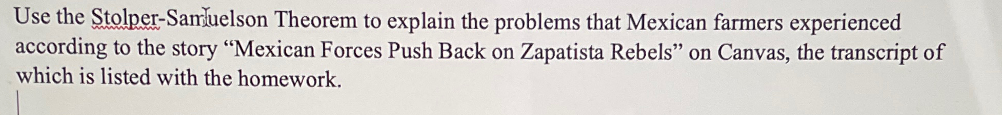 Solved Use the Stolper-Sanduelson Theorem to explain the | Chegg.com