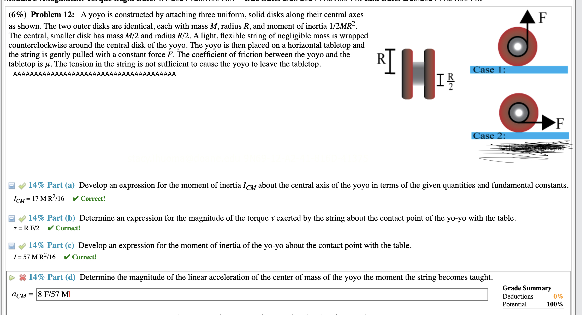 Solved Please answer part d. ﻿The 8F/57M is not right even | Chegg.com