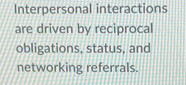 Solved Interpersonal interactions are driven by reciprocal | Chegg.com