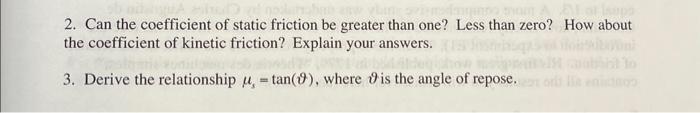 Solved 2 Can The Coefficient Of Static Friction Be Greater