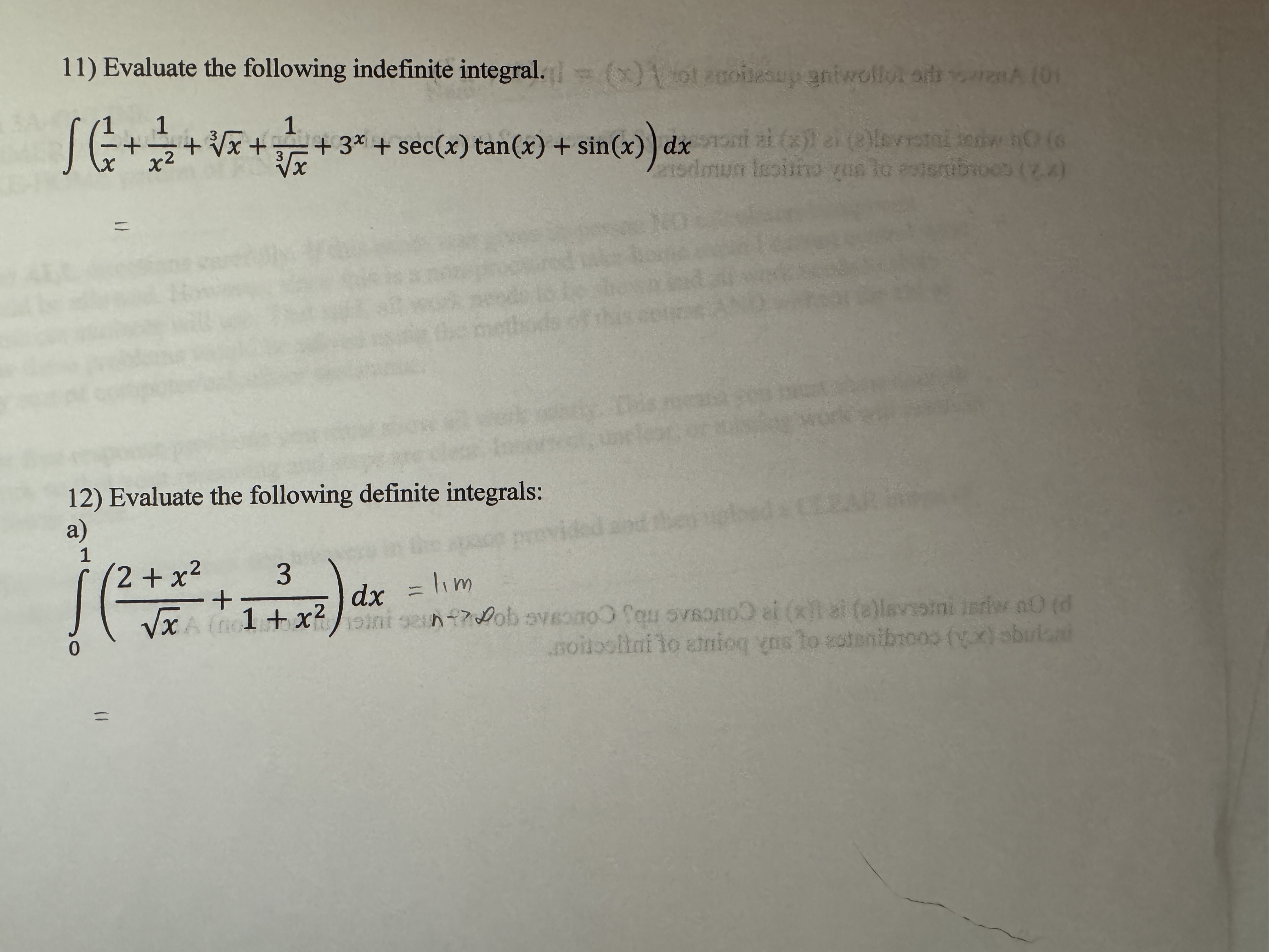 Solved Evaluate the following indefinite | Chegg.com