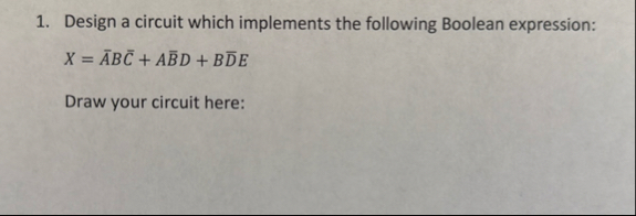 Solved Design a circuit which implements the following | Chegg.com