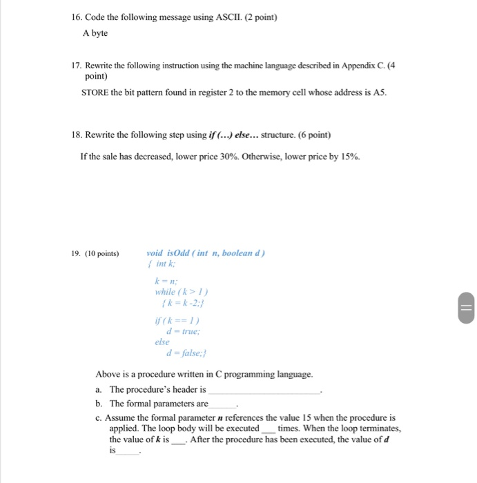 Solved 16. Code the following message using ASCII (2 point) | Chegg.com