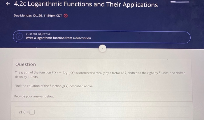 Solved + 4.2c Logarithmic Functions and Their Applications | Chegg.com