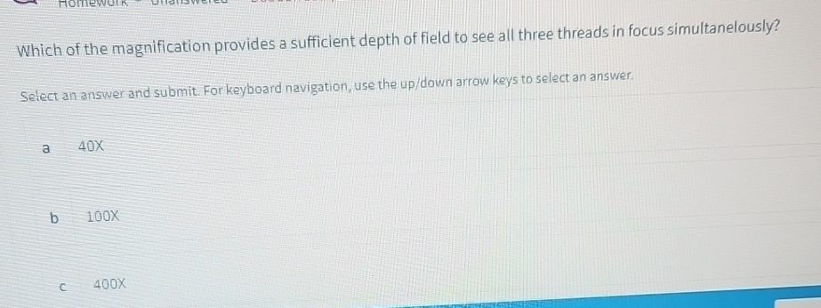 Solved Which of the magnification provides a sufficient | Chegg.com
