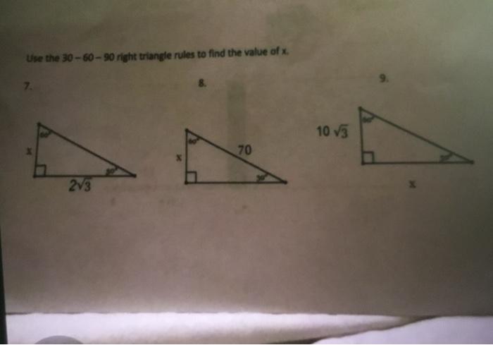 Solved Use the 45−45−90 right triangle rules to find the | Chegg.com