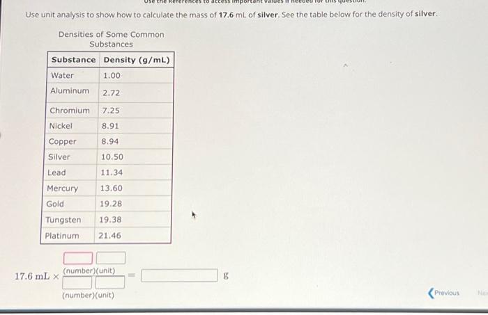 Solved ces to access im Use unit analysis to show how to | Chegg.com