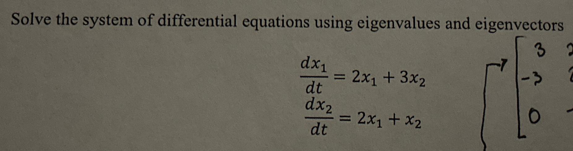 Solved Solve the system of differential equations using | Chegg.com