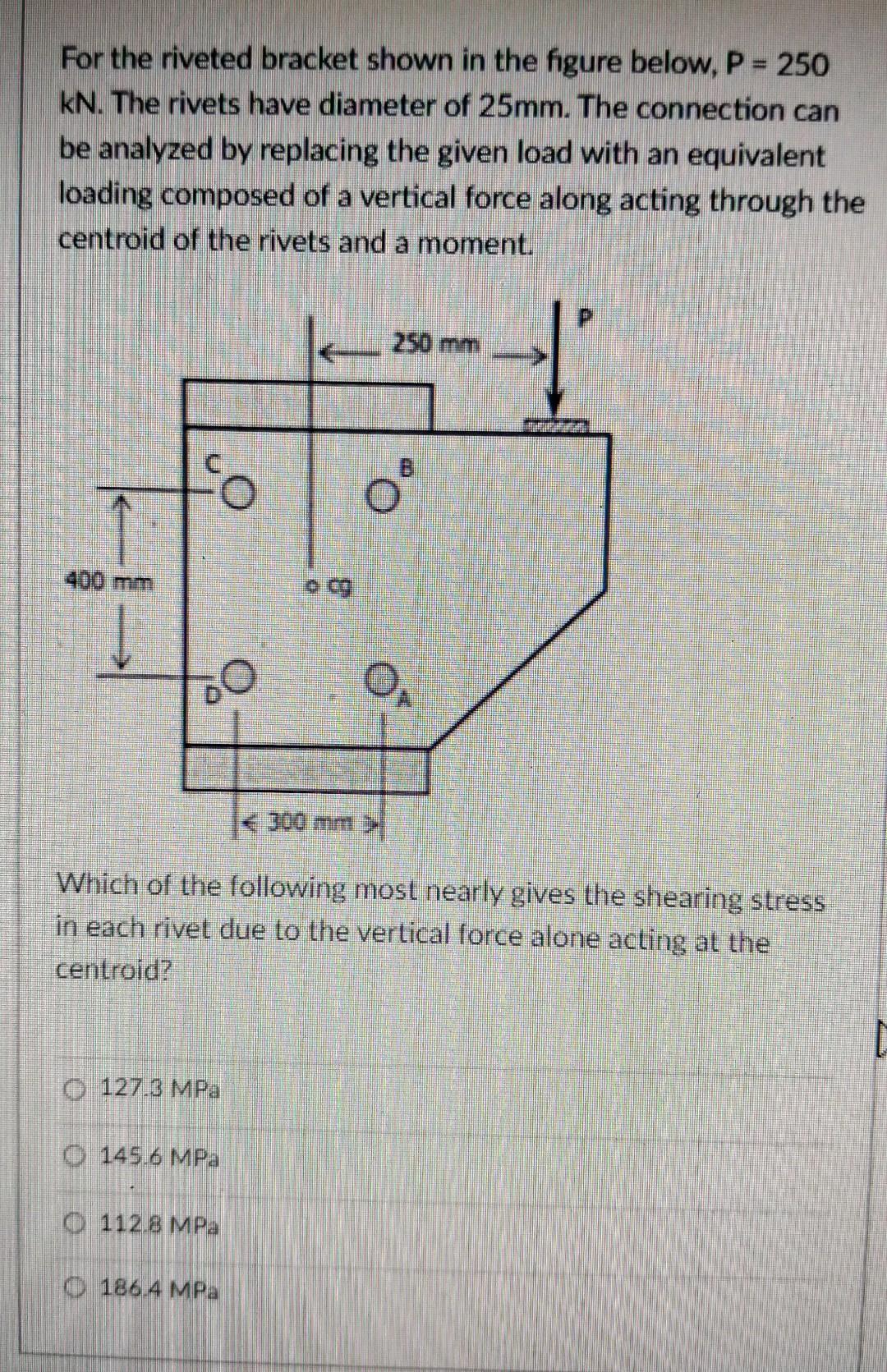 Solved For the riveted bracket shown in the figure below, P | Chegg.com