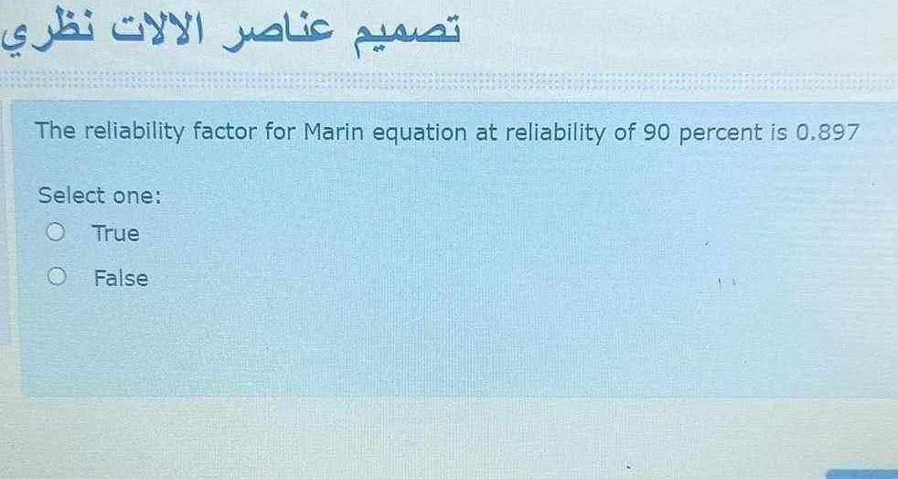 Solved تصميم عناصر الالات نُظّريThe reliability factor for | Chegg.com