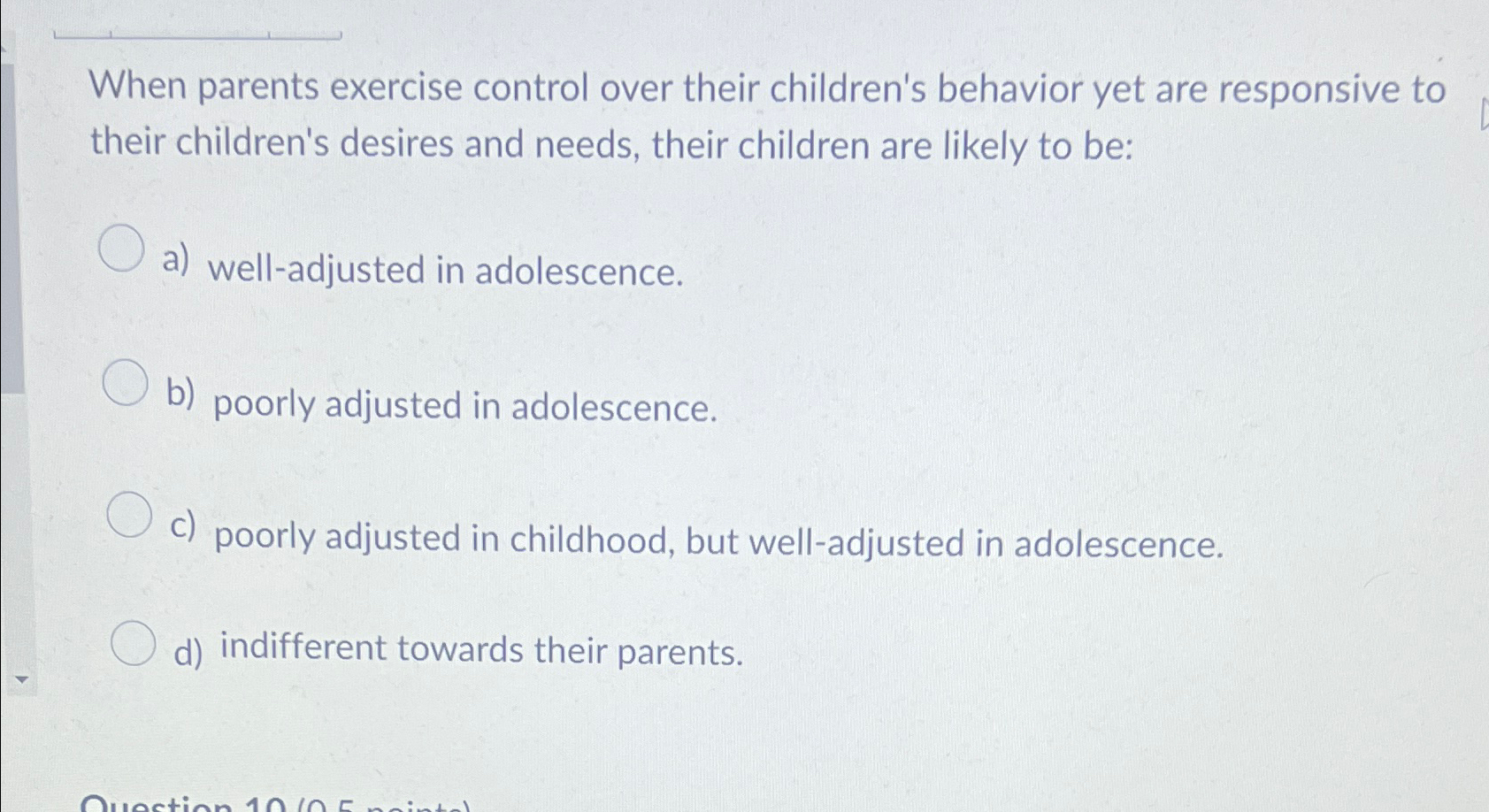 Solved When parents exercise control over their children's | Chegg.com