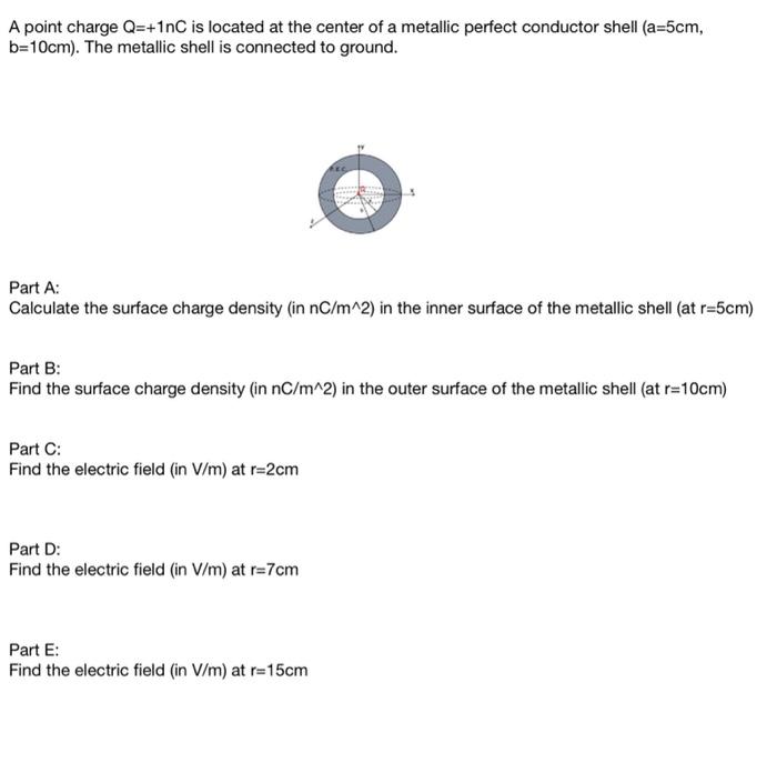 Solved A point charge Q=+1nC is located at the center of a | Chegg.com
