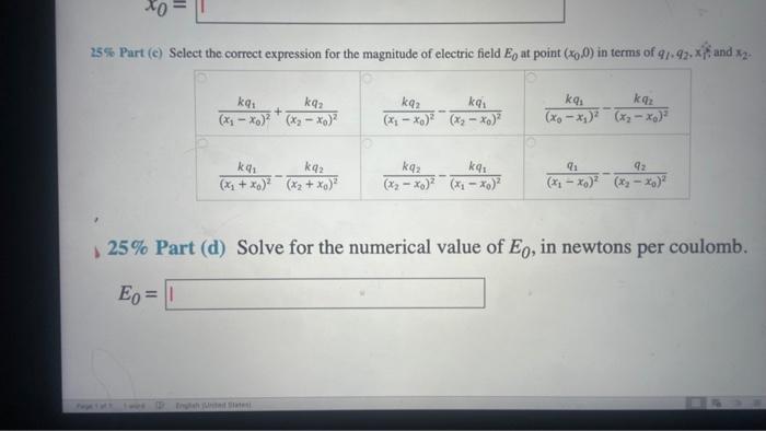 Solved (8\%) Problem 10: In the coordinate system shown in | Chegg.com