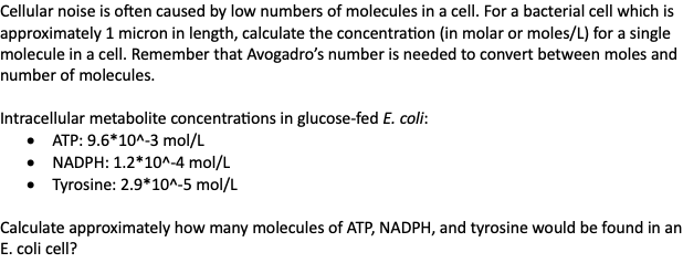 Solved Cellular noise is often caused by low numbers of | Chegg.com