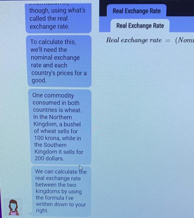 Solved though, using what's called the real exchange rate. | Chegg.com