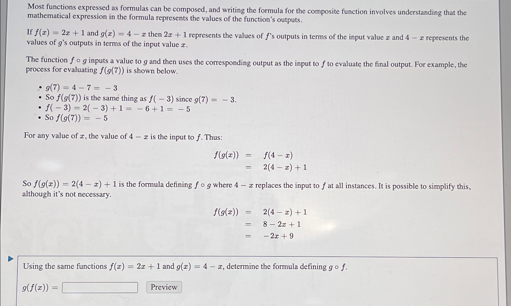 Solved Most functions expressed as formulas can be composed, | Chegg.com