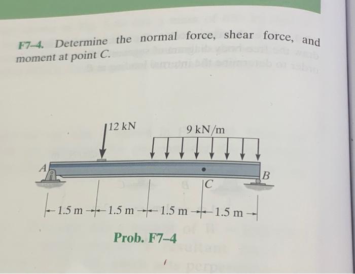 Solved F7-4. Determine the normal force, shear force, and | Chegg.com Solved F7-4. Determine the normal force, shear force, and | Chegg.com
