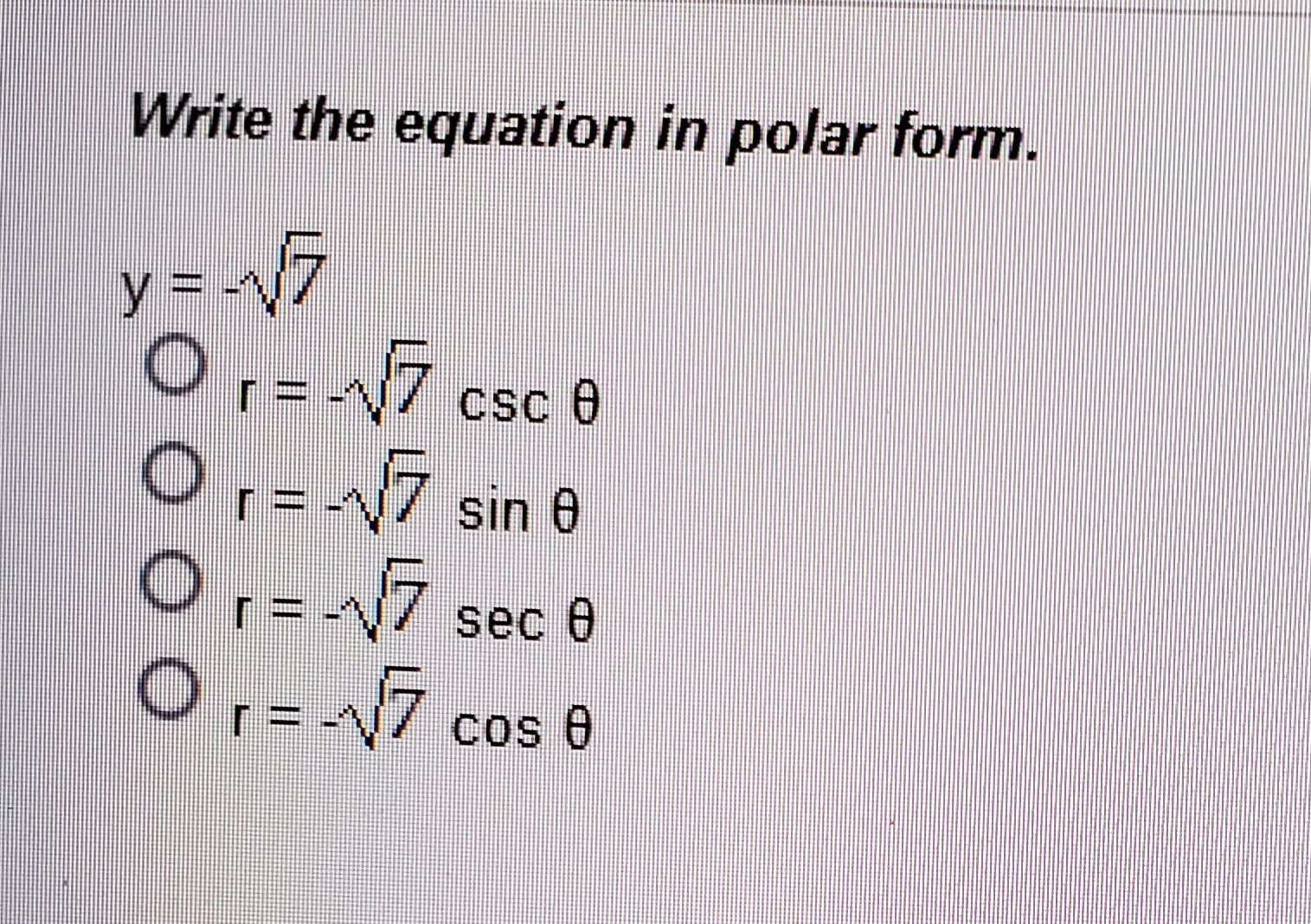 Solved Write the equation in polar | Chegg.com