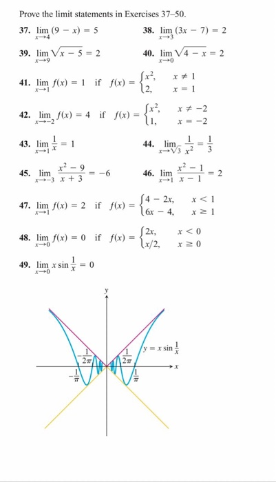 Solved Prove the limit statements in Exercises 37-50. 37. | Chegg.com