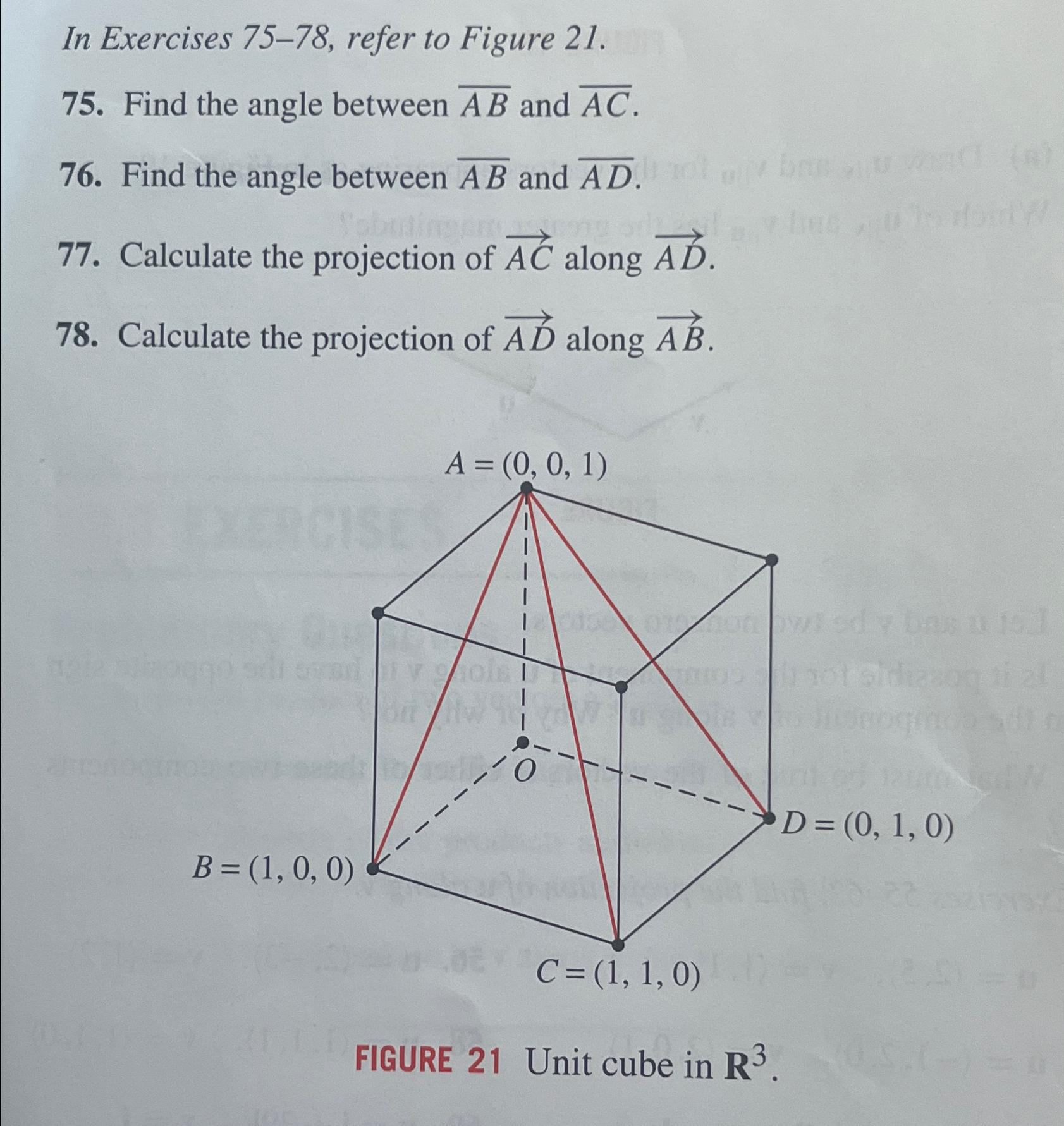 Solved 77. ﻿Calculate the projection of vec(AC) ﻿along | Chegg.com
