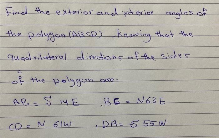Solved Find the exterior and interior angles of the polygon | Chegg.com