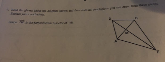 Solved 7. Read the givens about the diagram shown and then | Chegg.com