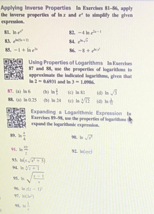 Solved Applying Inverse Properties In Exercises 81-86, apply | Chegg.com