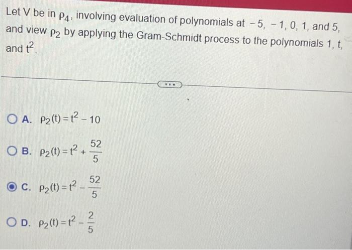 Solved Let V be in ρ4, involving evaluation of polynomials | Chegg.com