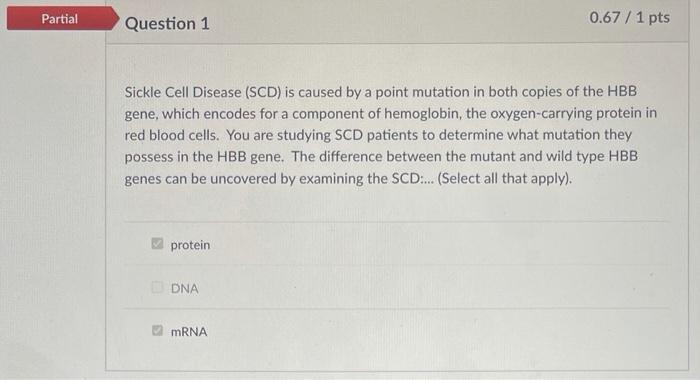 Solved Sickle Cell Disease (SCD) is caused by a point | Chegg.com