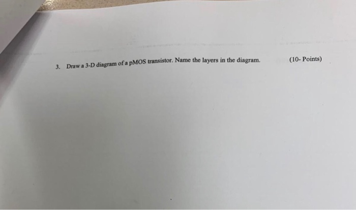 Solved (10-Points) 3. Draw a 3-D diagram of a pMOS | Chegg.com