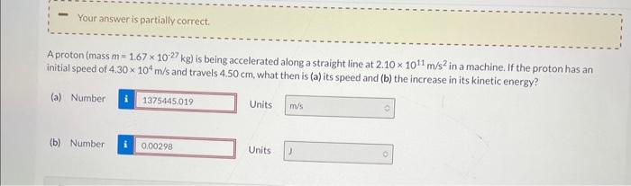 Solved A proton (mass m=1.67×10−27 kg ) is being accelerated | Chegg.com