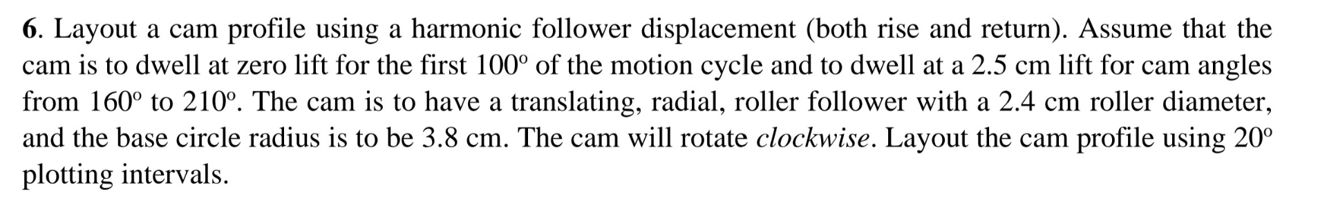 Solved Layout a cam profile using a harmonic follower | Chegg.com