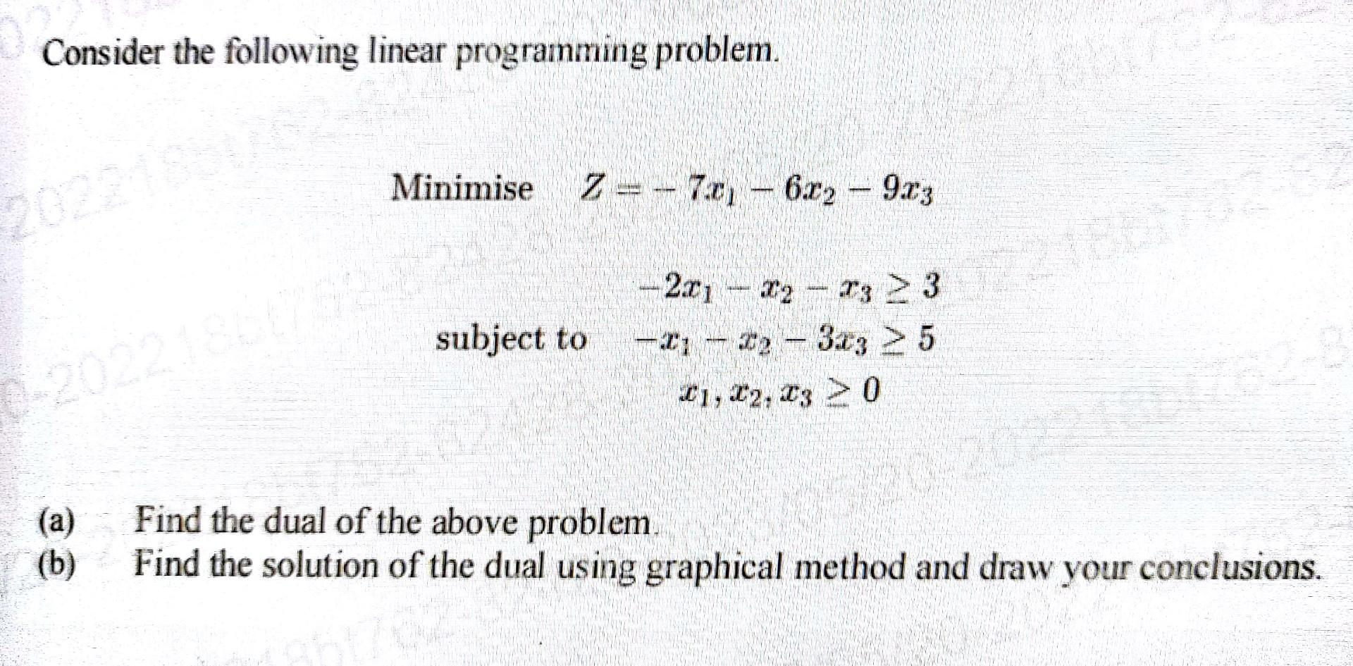 Solved Consider the following linear programming problem. | Chegg.com