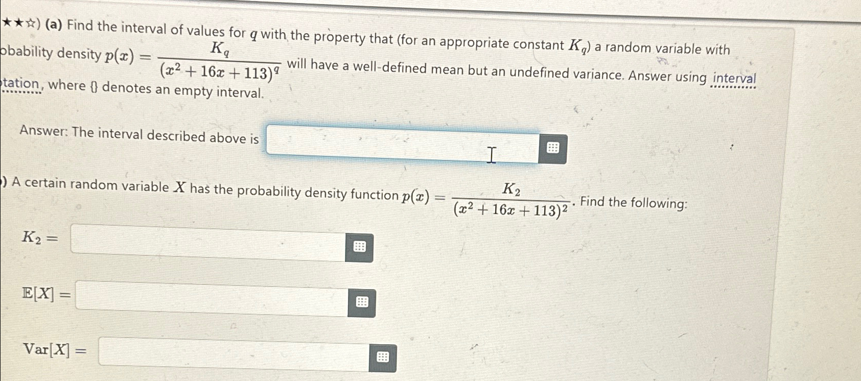 r) (a) ﻿Find the interval of values for q | Chegg.com