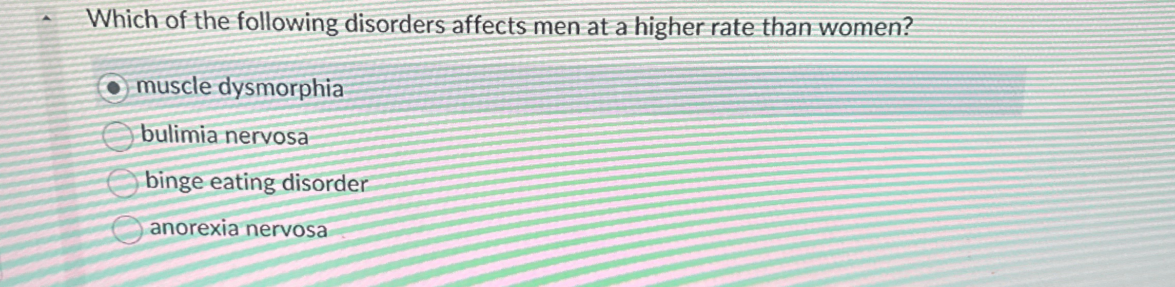Solved Which of the following disorders affects men at a | Chegg.com