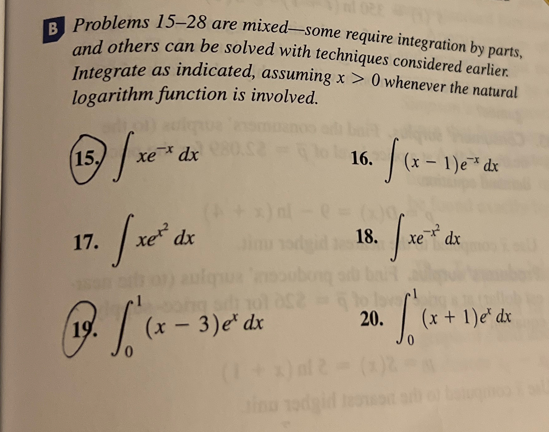Solved B Problems 15-28 ﻿are mixed-some require integration | Chegg.com