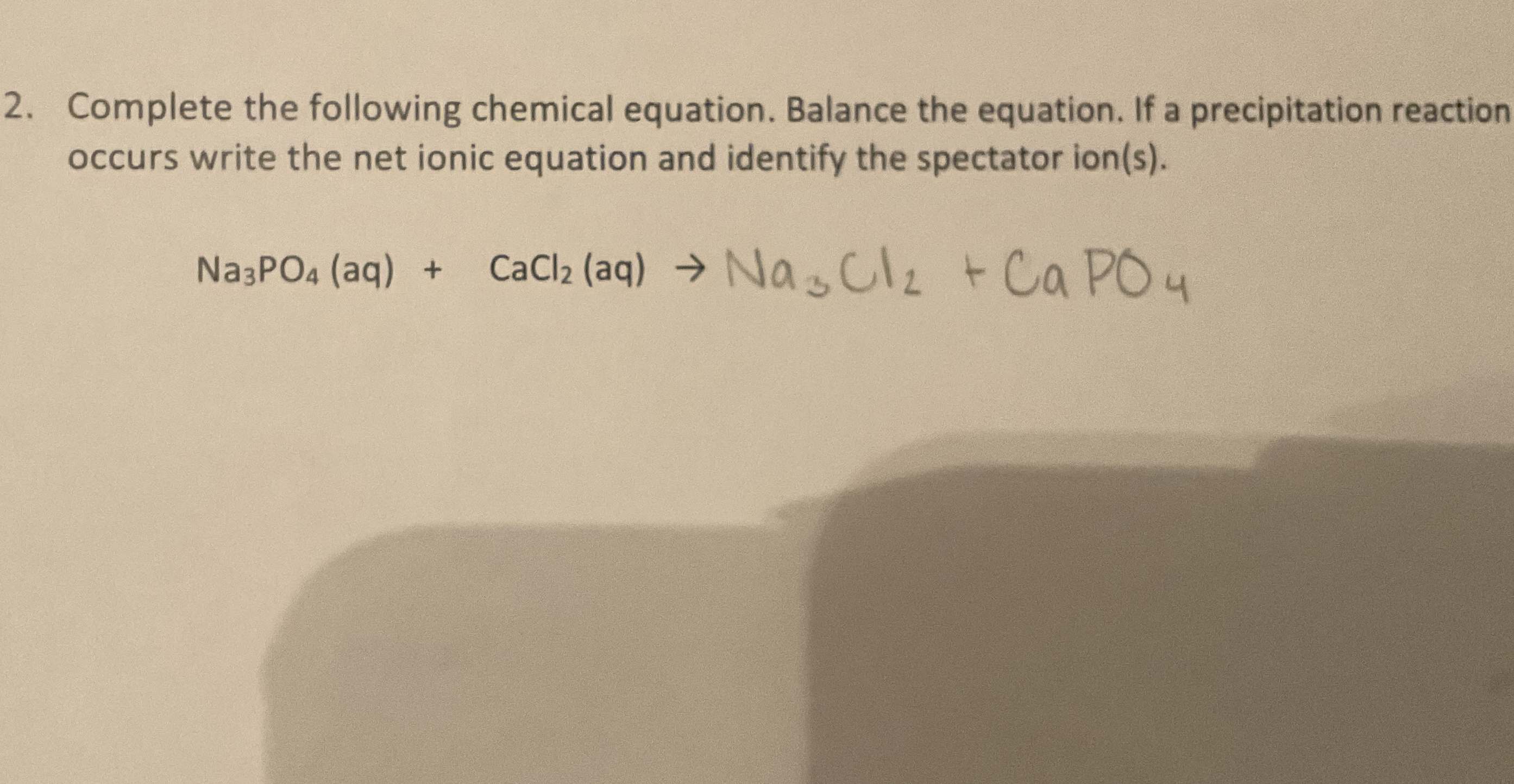 Solved Complete the following chemical equation. Balance the | Chegg.com