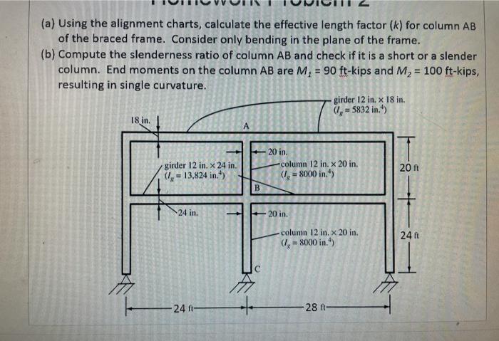 Solved (a) Using the alignment charts, calculate the | Chegg.com
