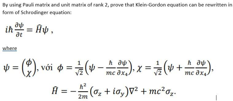 Solved By using Pauli matrix and unit matrix of rank 2, | Chegg.com
