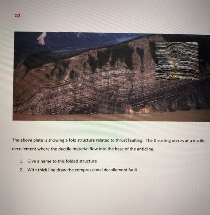Solved Q2. The above plate is showing a fold structure | Chegg.com