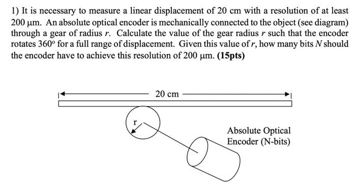 Solved 1) It is necessary to measure a linear displacement | Chegg.com