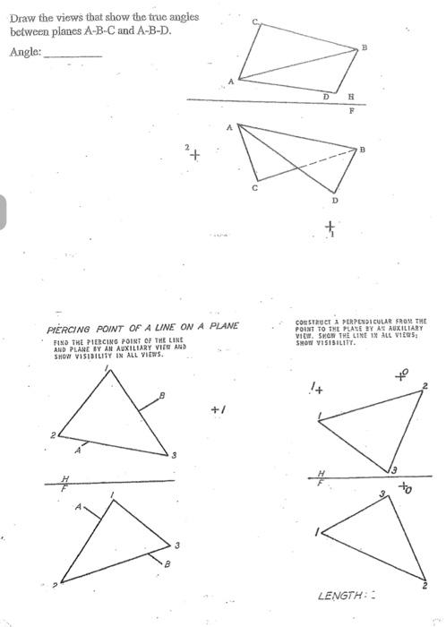 Solved Draw the views that show the true angles between | Chegg.com