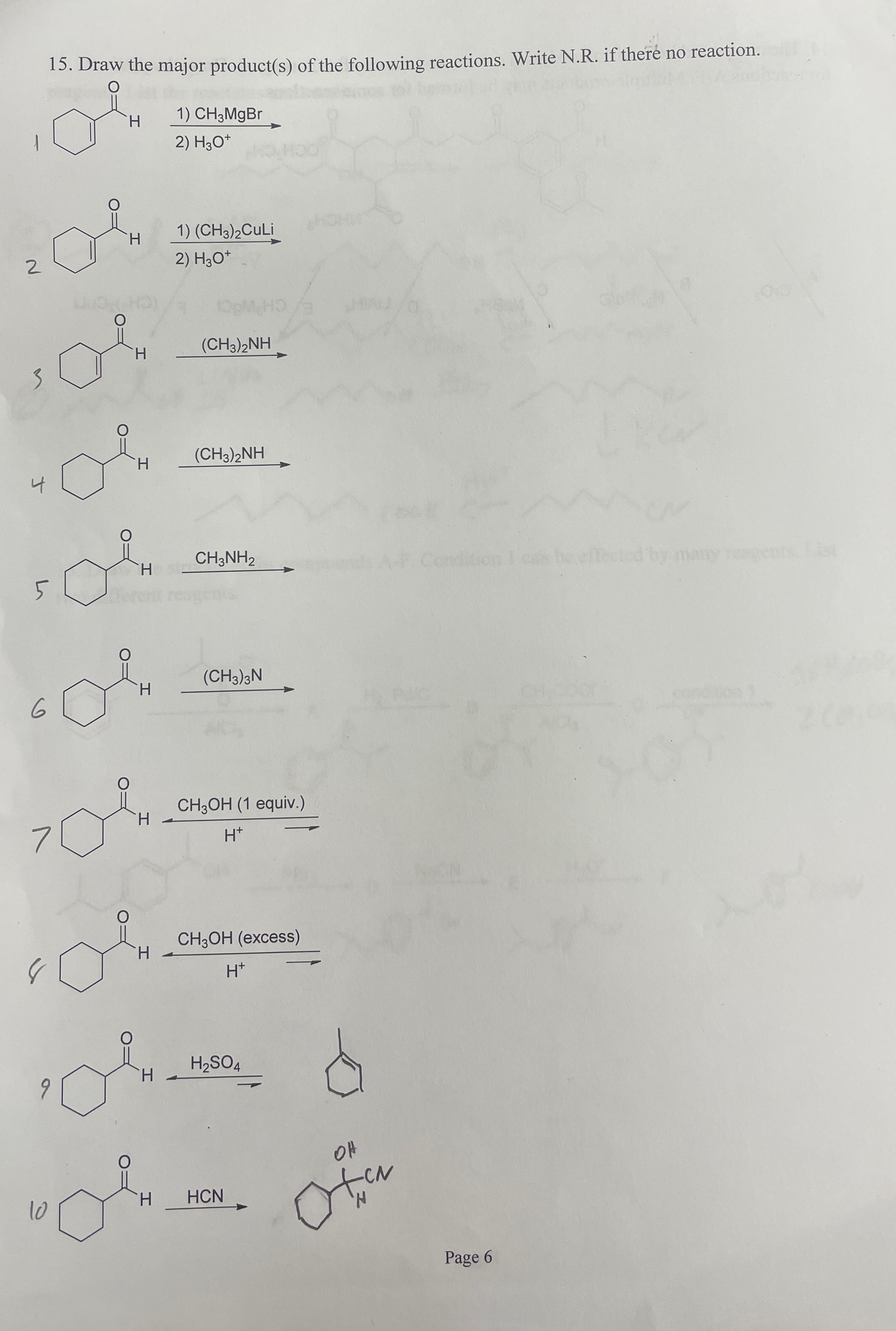 Solved Draw the major product(s) ﻿of the following | Chegg.com